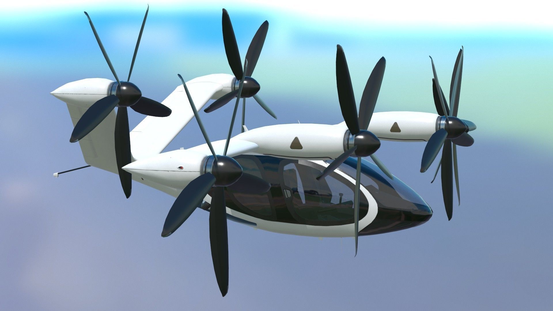 Joby S4 EVTOL Low-poly 3D model